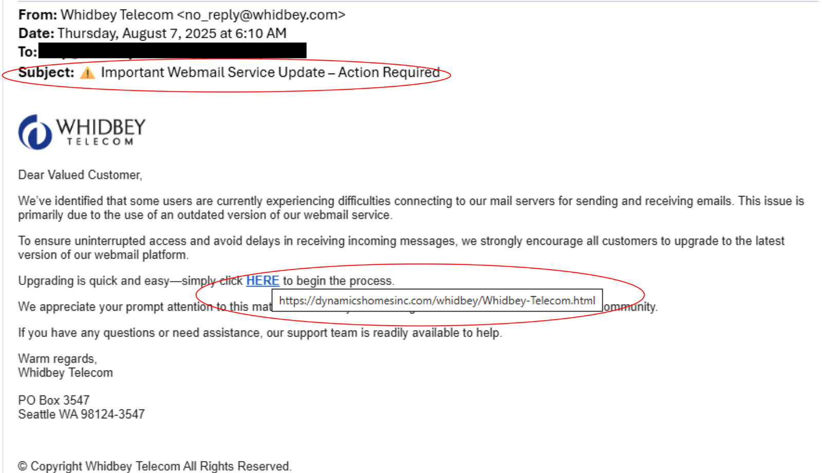 How to Recognize and Avoid Spam and Phishing Emails | Whidbey Telecom